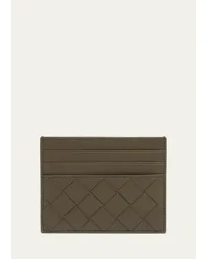 Bottega Veneta Intrecciato 15 Leather Card Holder Sage