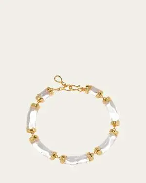 Alexis Bittar Liquid Lucite Pillow Link Necklace - Clear