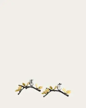 Michael Aram Butterfly Ginkgo Candleholders Low S/2 - Assorted
