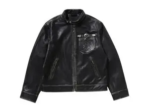 A BATHING APE Leather Harrington Jacket
