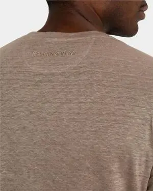Stefano Ricci Apos;s Linen Long-sleeve T-shirt - Brown