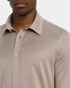 Brioni Men & Apos;s Silk Pique Sport Shirt Beige