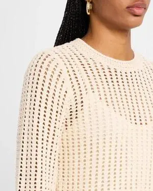 FRAME Crochet Bell Sleeve Sweater Dress