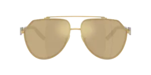 Dolce & Gabbana Pilot Sunglasses With Mirror Lenses - Gold