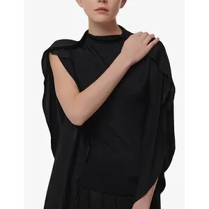 LEEM Cape-sleeve Fitted Stretch-jersey Top