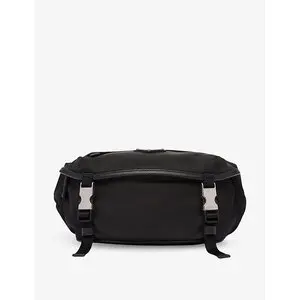 Prada Re-nylon And Leather Shoulder Bag - Black