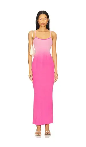 Pink Ribbed Maxi Dresses
