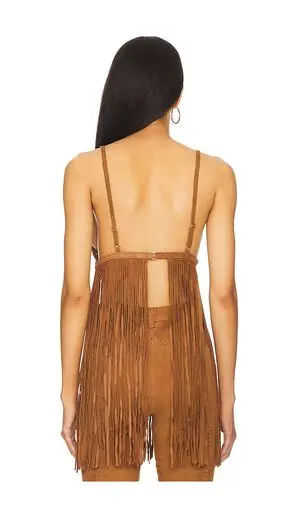 Retrofete Jacinta Suede Fringe Bra