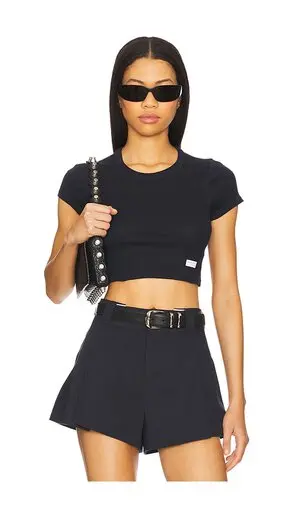 Alexander Wang Cropped Short Sleeve Tee - Navy