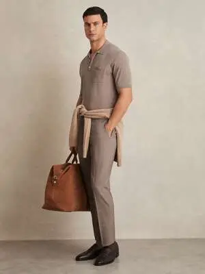 REISS Nelson Patch Pocket Knit Polo Shirt