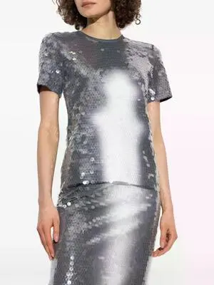 Sportmax Sequin-embellished T-shirt - Black