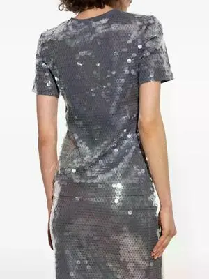 Sportmax Sequin-embellished T-shirt - Black