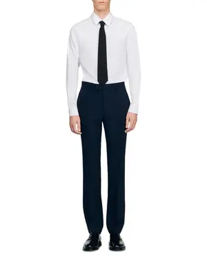 Sandro Wool Suit Trousers - Navy Blue