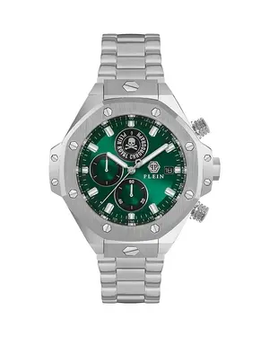 Philipp Plein Plein Royal Chronograph, 46mm - Green/silver