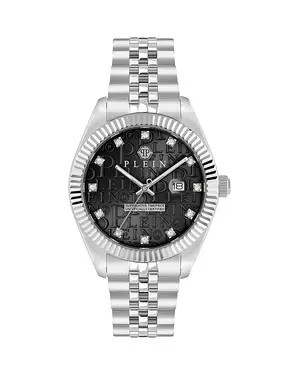 Philipp Plein Date Superlative Watch, 41mm - Black/silver