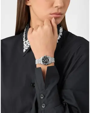 Philipp Plein Date Superlative Watch, 28mm - Black/silver