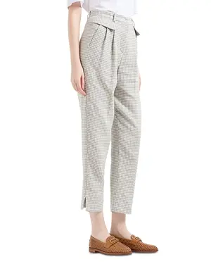 Emporio Armani Houndstooth Jacquard Trousers - White/grey
