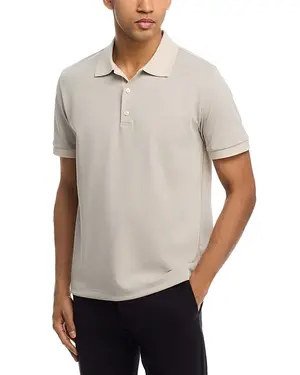 Theory Geo Polo In Mod Jacquard Sand/walnut