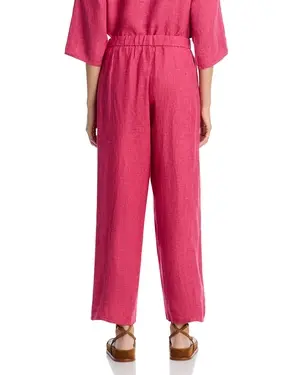 Eileen Fisher Linen Wide Ankle Pants - Geran