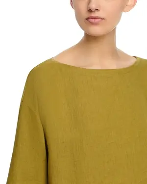 Eileen Fisher Linen Boat Neck Top