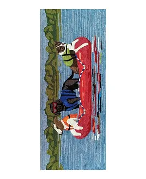 LIORA MANNE Frontporch Rafting Dogs Runner Area Rug, 2' X 5 - Multi