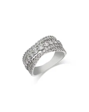 Bloomingdale'S 14k Gold Diamond Crossover Statement Ring, 1.5 Tcw - White
