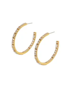 Nadri Cubic Zirconia Hoop Earrings In 18k Plated - Gold
