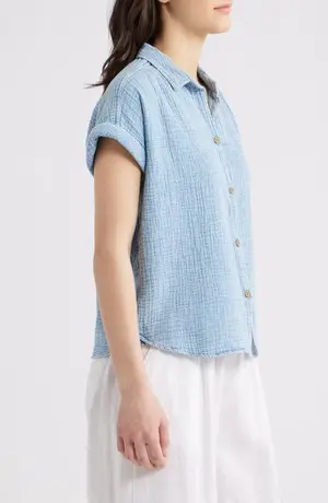 BEACHLUNCHLOUNGE Dana Cotton Button-up Shirt
