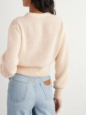 Chloé Embroidered Alpaca And Silk-blend Sweater