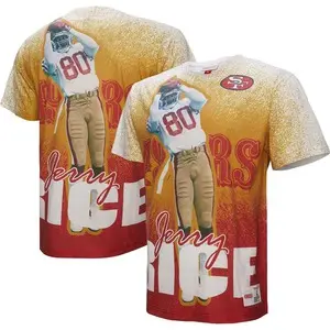 Mitchell & Ness Jerry Rice San Francisco 49ers Burst Retired Player T-shirt - Gray