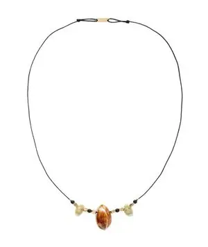 Isabel Marant Gold-tone, Agate, Shell And Cord Necklace