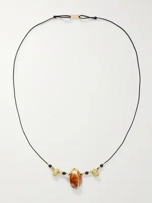 Isabel Marant Gold-tone, Agate, Shell And Cord Necklace