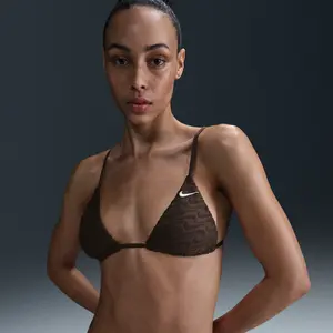 Nike Swoosh Link Terry Triangle Bikini Top - Brown