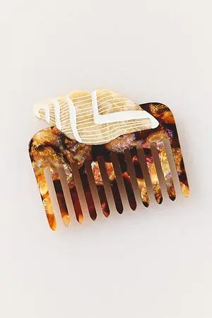 SOLAR ECLIPSE Handpated Pocket Comb - Conch Shell