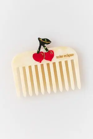 SOLAR ECLIPSE Handpated Pocket Comb Heart Cherries
