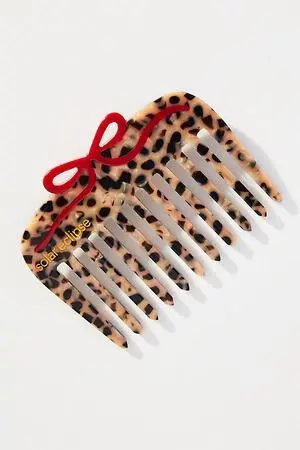 SOLAR ECLIPSE Handpated Pocket Comb Leopard Bow