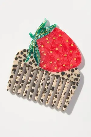 SOLAR ECLIPSE Handpated Pocket Comb Strawberry