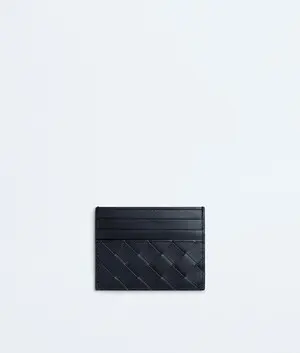 Bottega Veneta Intrecciato Credit Card Case - Deep Blue