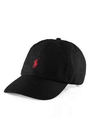 Polo Ralph Lauren Cotton Chino Ball Cap - Black/red