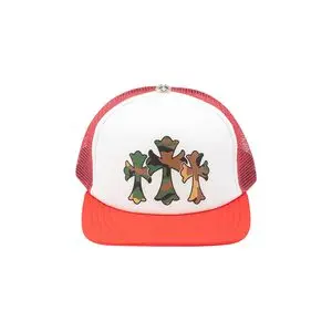 Chrome Hearts Triple Cross Trucker Hat - Red