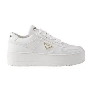 Prada Downtown Bold Leather Sneaker - White