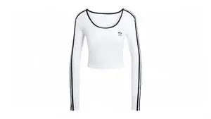 Adidas Adicolor 3-stripes Long Sleeve Crop Top - White