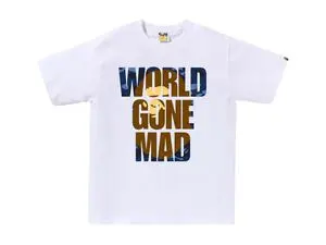 A BATHING APE Camo Wgm Ape Head Overlap Tee Shirt - White