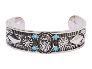 A BATHING APE Navajo Turquoise Bangle - Silver