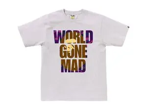 A BATHING APE Camo Wgm Ape Head Overlap Tee Shirt - Gray