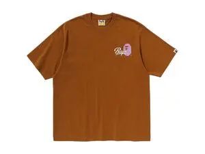 A BATHING APE Cursive College Logo Relaxed Fit Tee Shirt