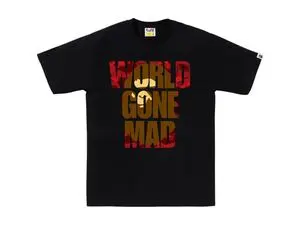A BATHING APE Camo Wgm Ape Head Overlap Tee Shirt - Black