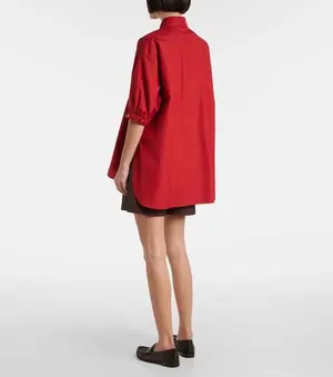 Max Mara Teano Cotton Poplin Shirt - Red