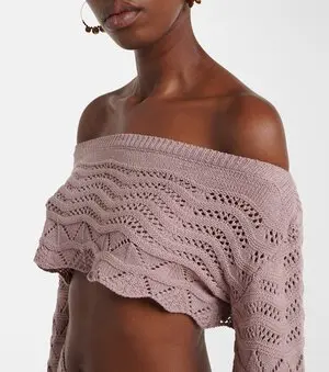 BANANHOT Helena Crochet Crop Top - Pink