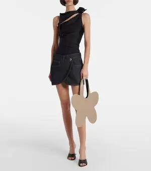Coperni Flower Leather Tote Bag - Beige